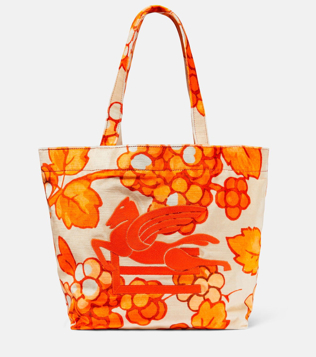 ETRO Pegaso Leather-Trimmed Tote Bag | endource