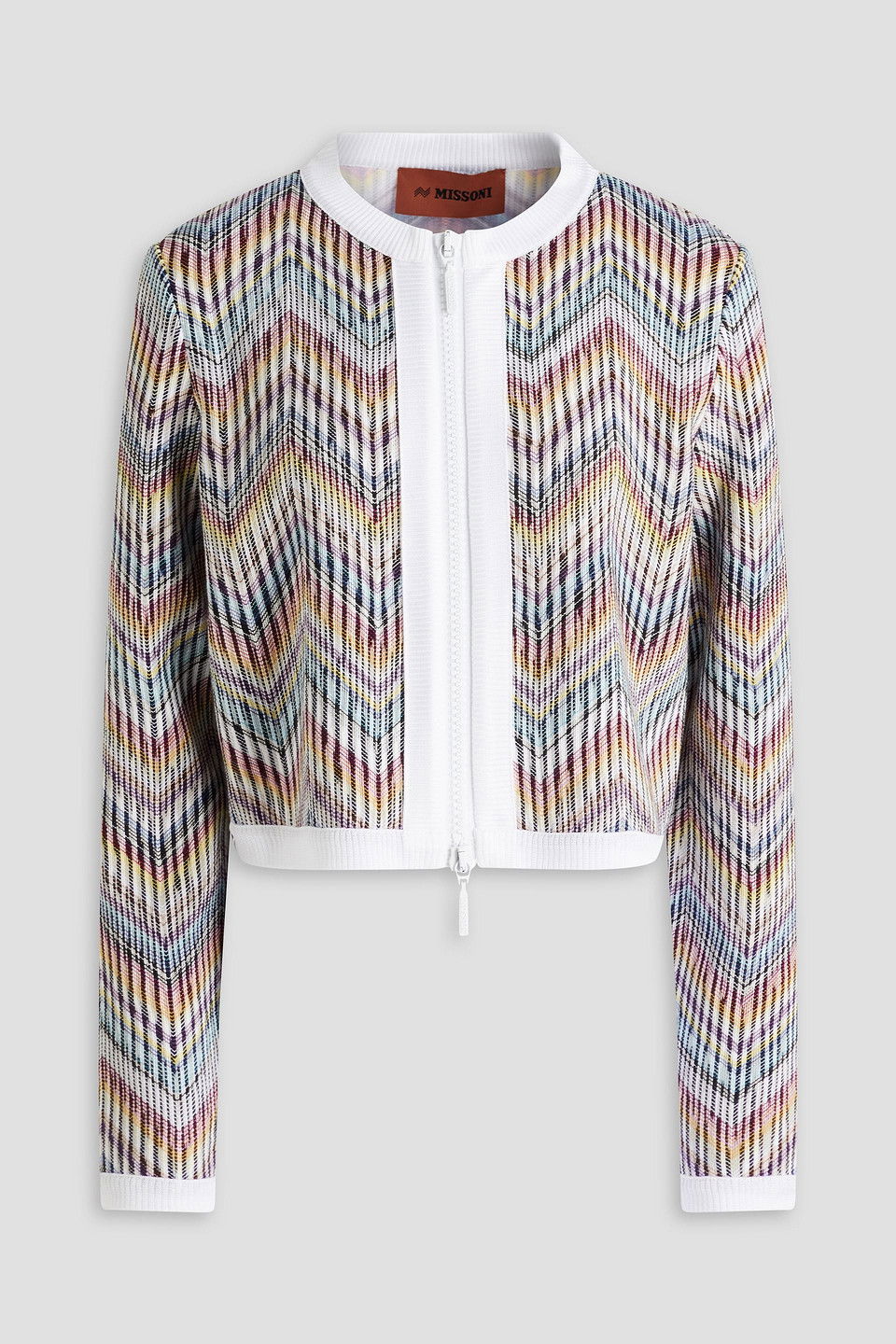 MISSONI Crochet-Knit Cotton Jacket in White | Endource