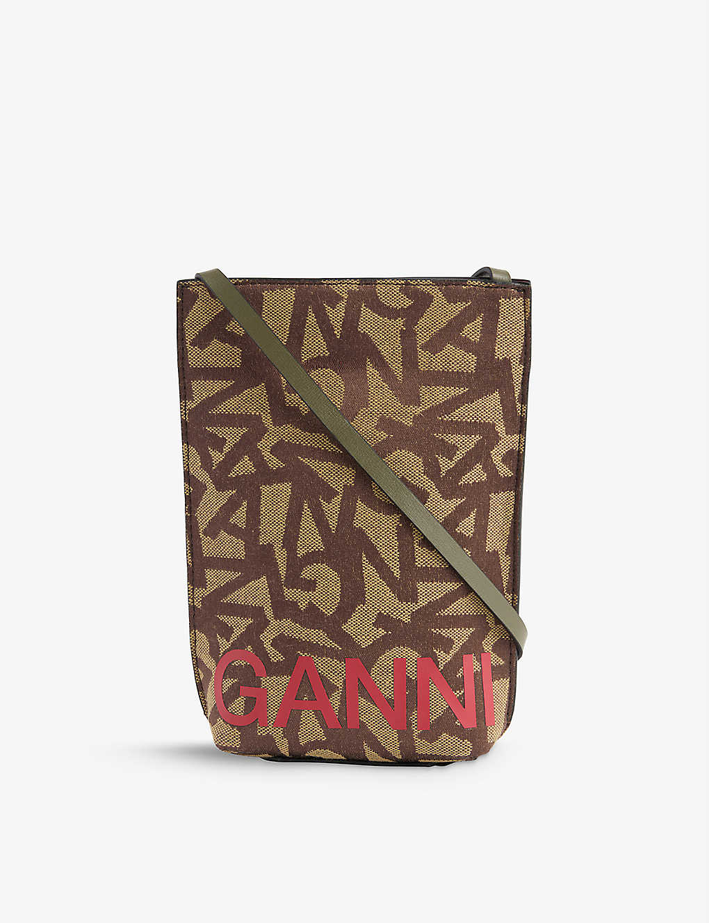 GANNI Logo-Jacquard Small Cross-Body Bag | endource