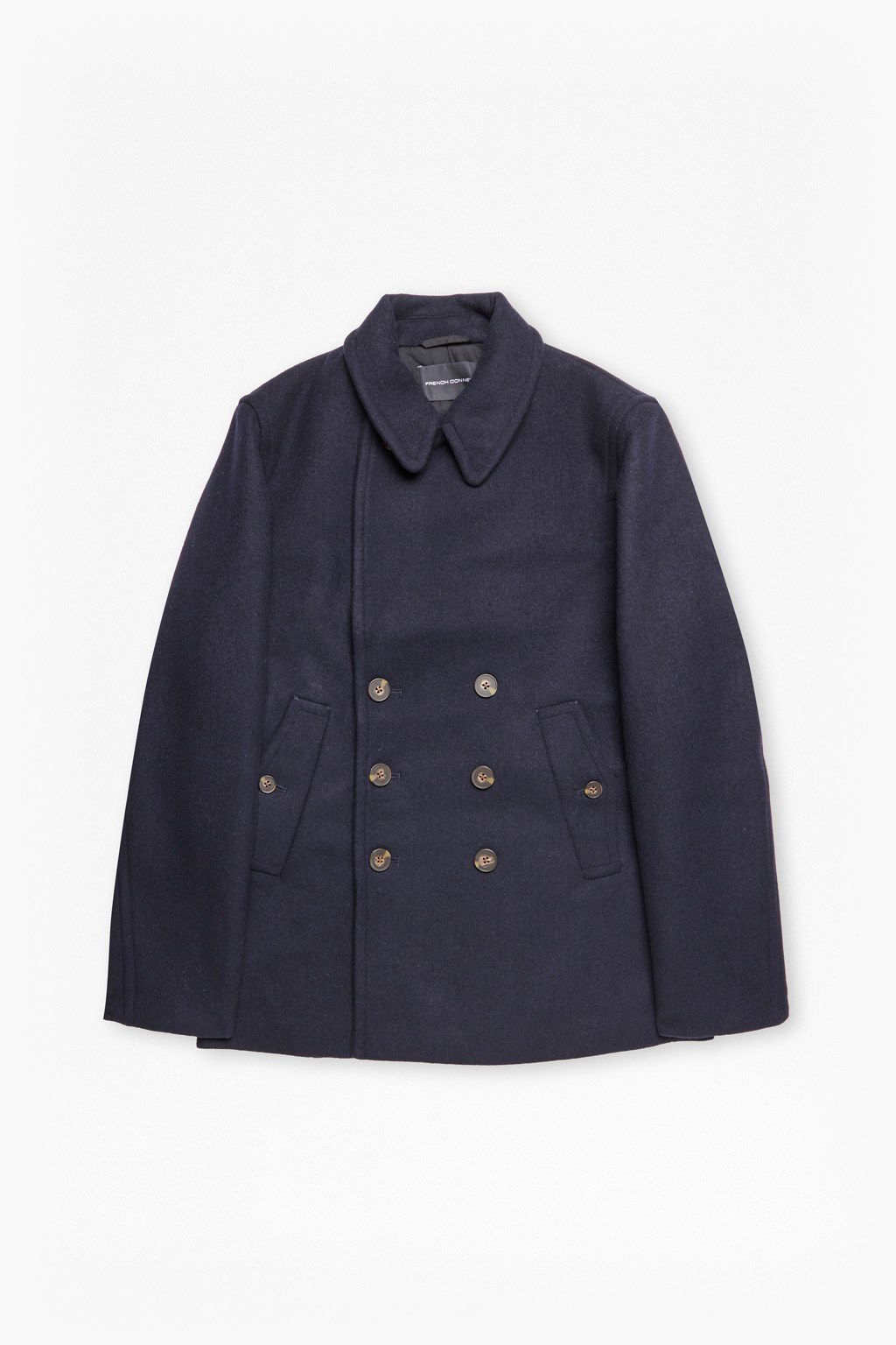 FRENCH CONNECTION Melton Double Breast Peacoat in Marine Blue | Endource