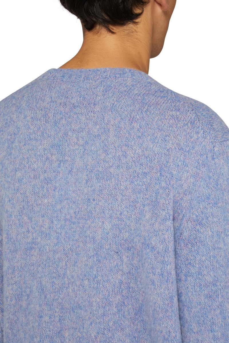 LOEWE Round Neck Wool Sweater in Pink Blue | Endource