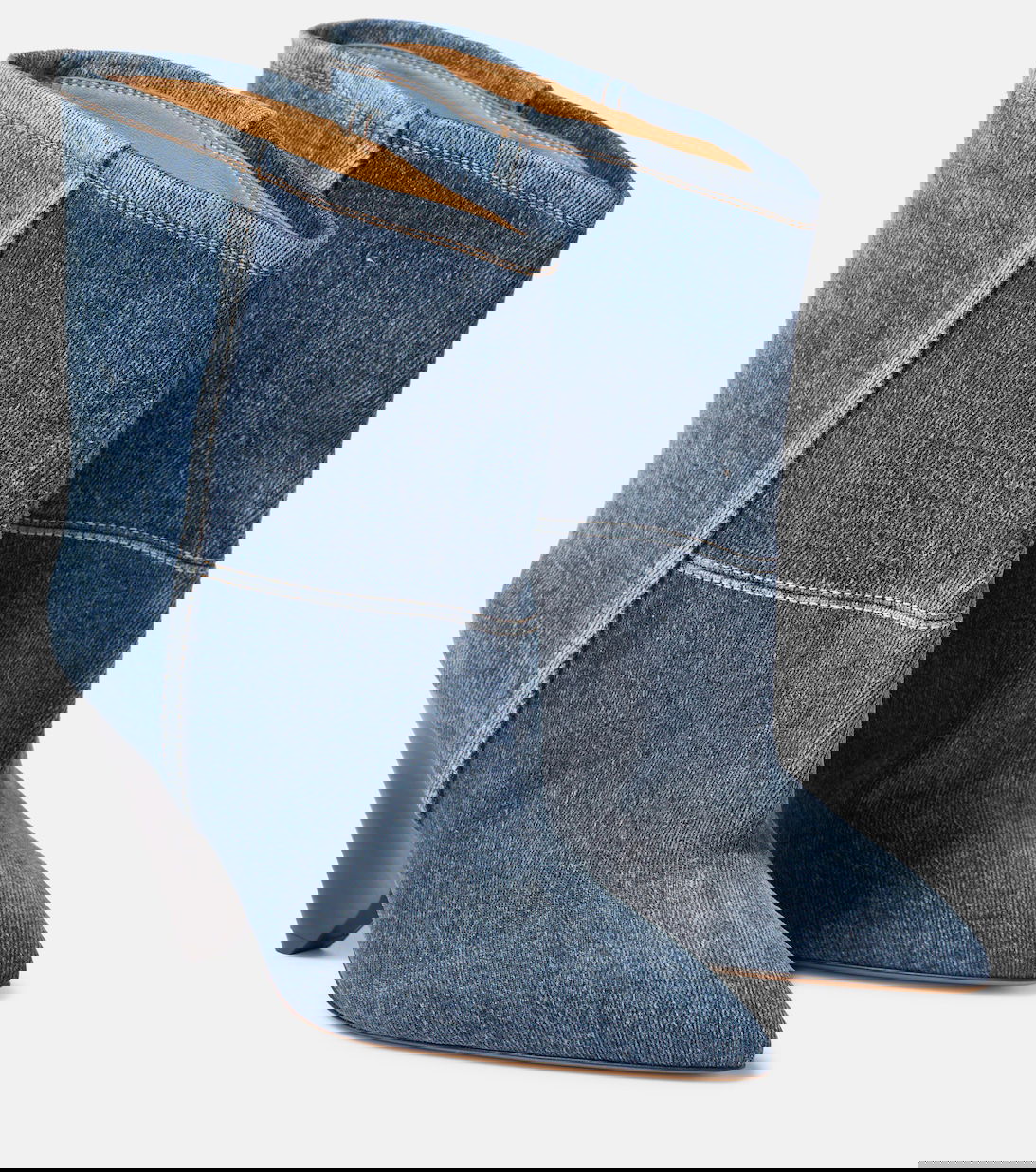 ISABEL MARANT Rouxa Denim Ankle Boots in Blue | endource