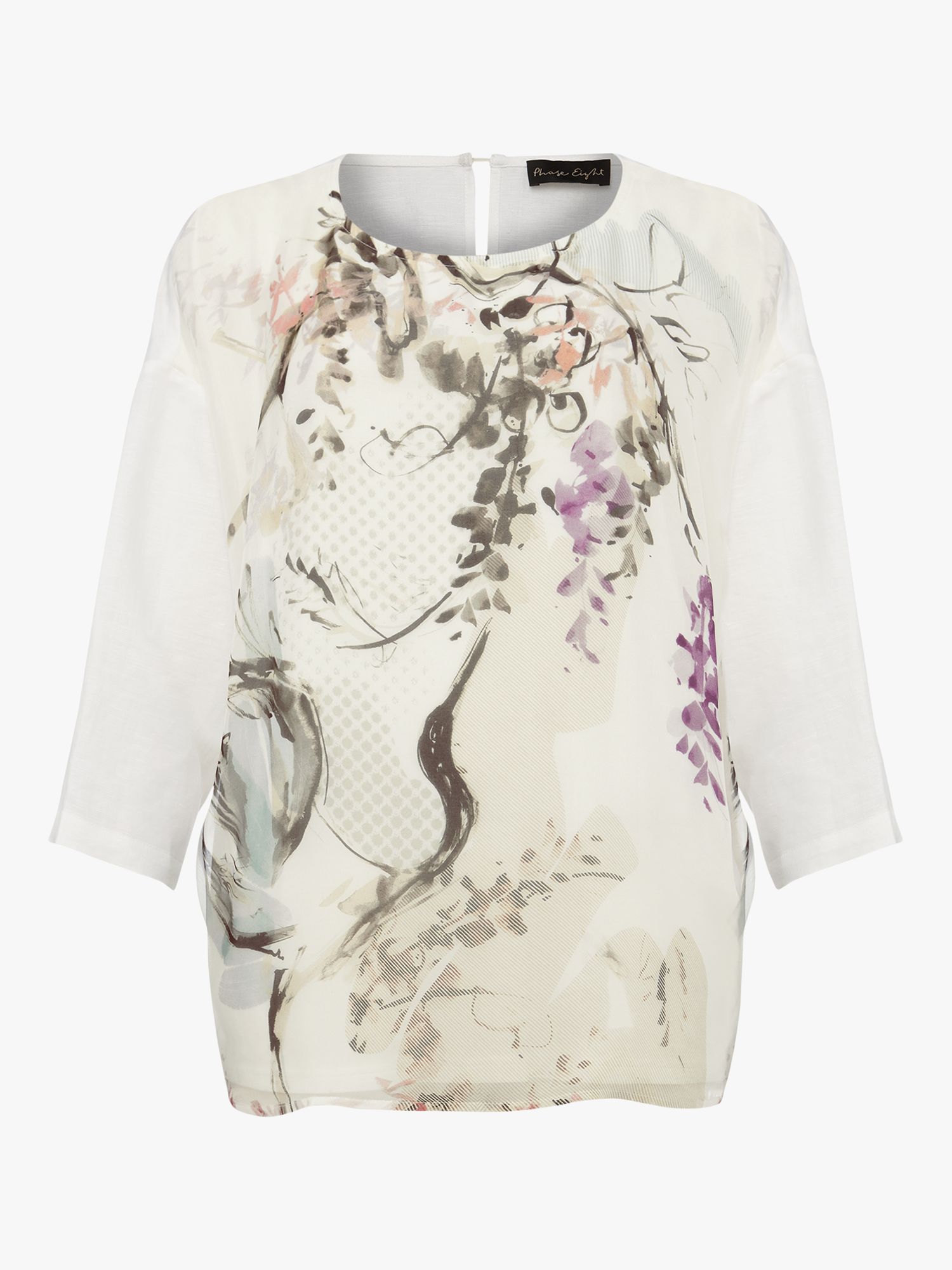 PHASE EIGHT Kendra Floral Print Blouse in Ivory/Pink | endource