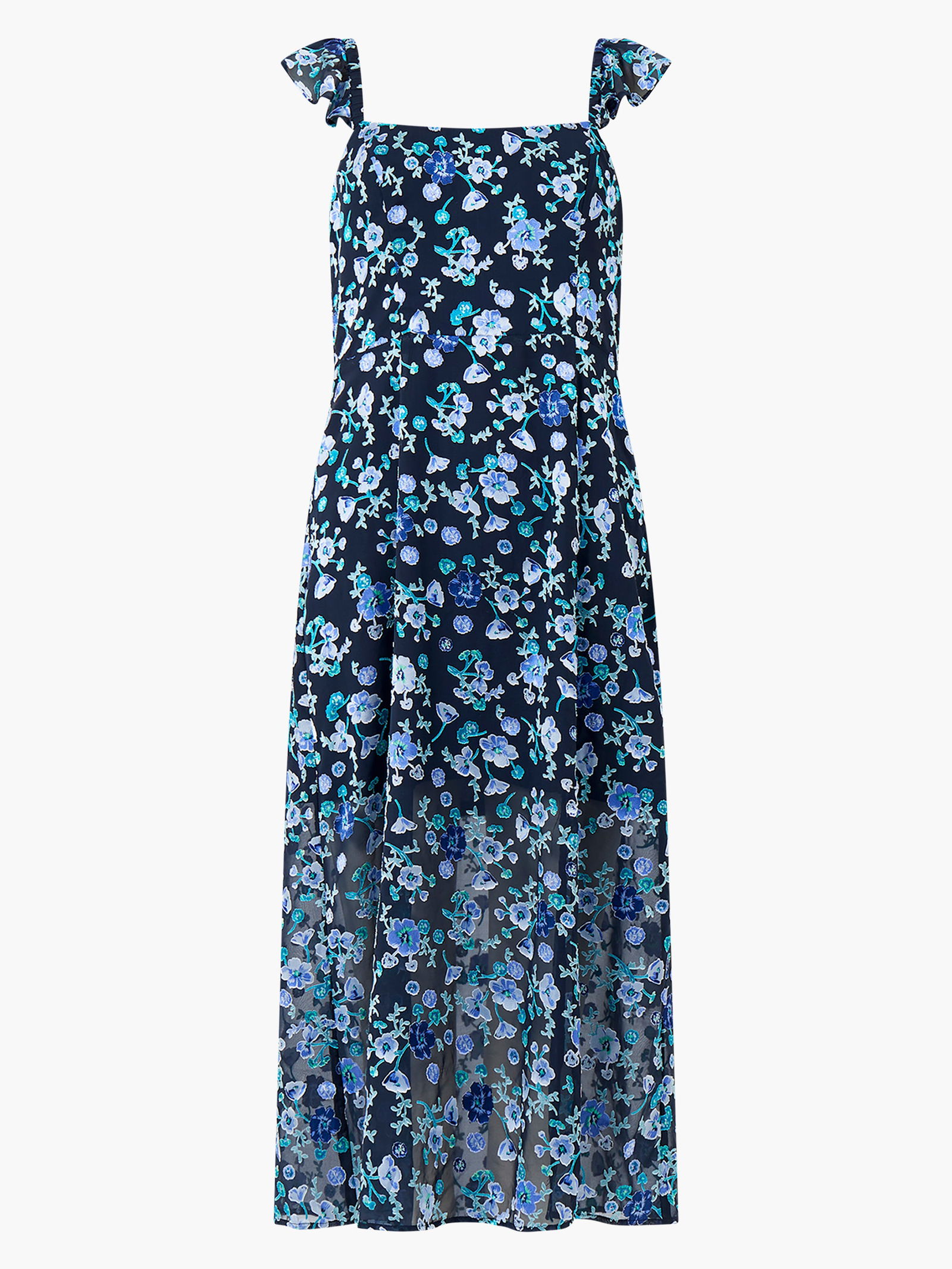 FRENCH CONNECTION Bette Satin Burnout Dress in Shadow Mint | Endource