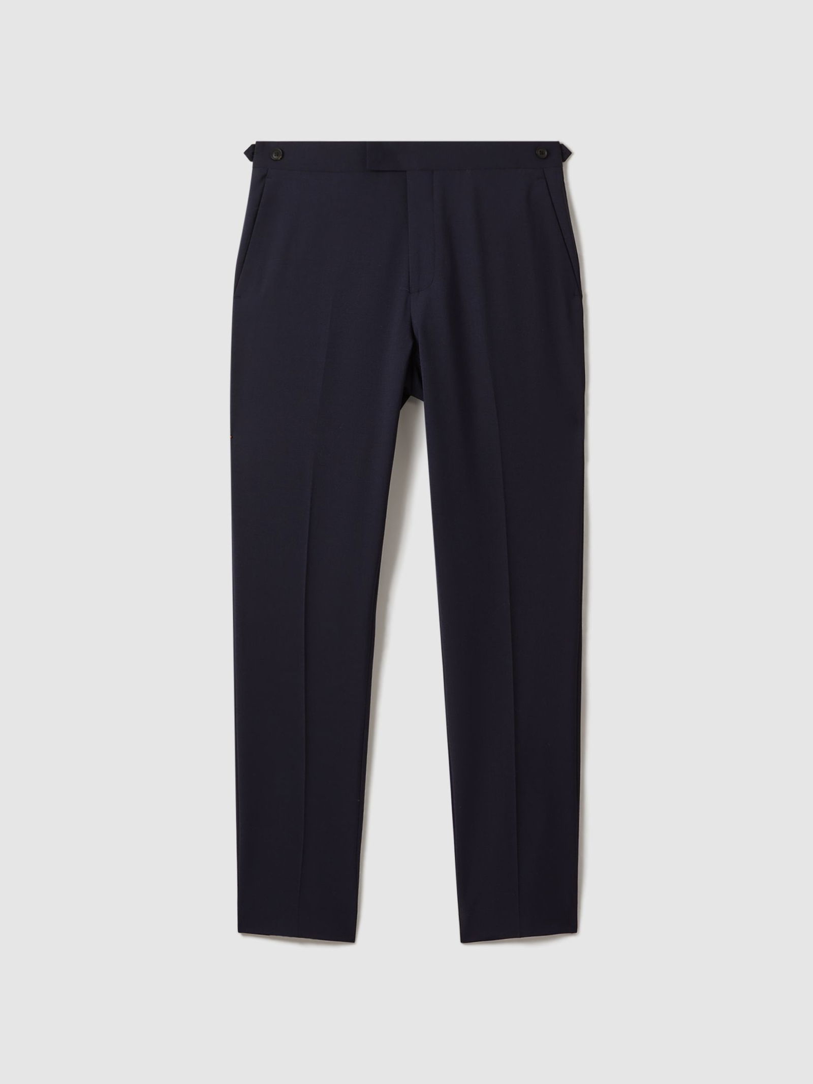 REISS Hope Modern Fit Wool Blend Trousers in Navy | endource