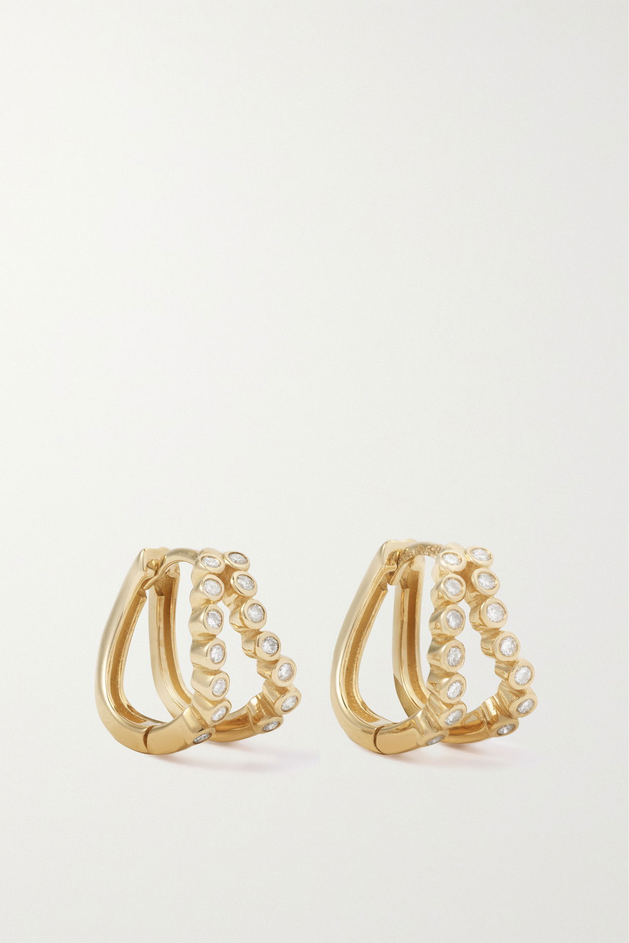 MATEO Wave 14-Karat Gold Diamond Earrings in Gold | endource