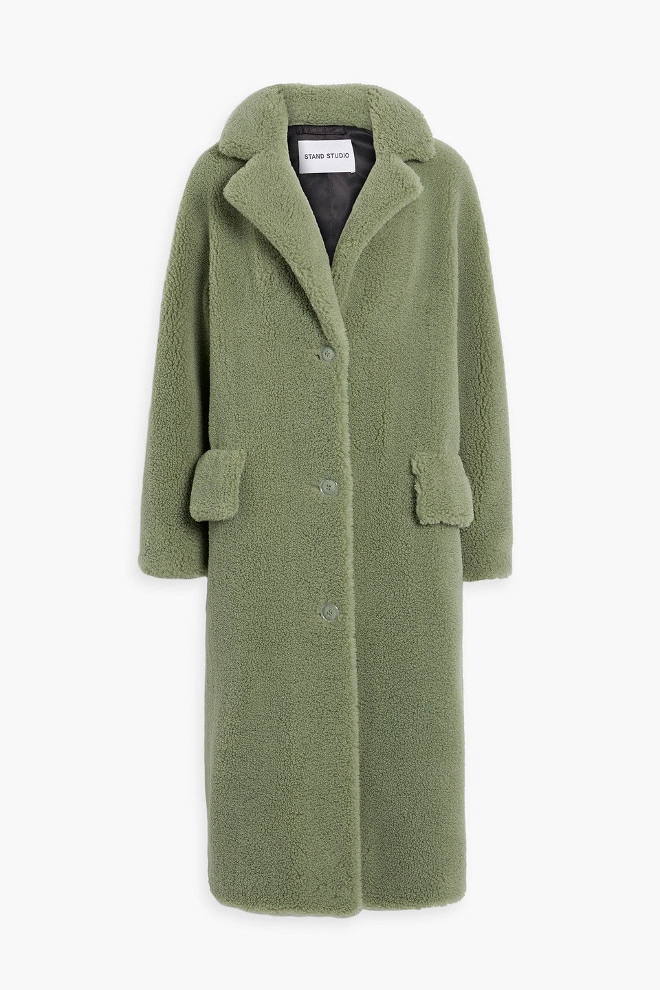 STAND STUDIO Tayla Faux Shearling Coat in Green | endource