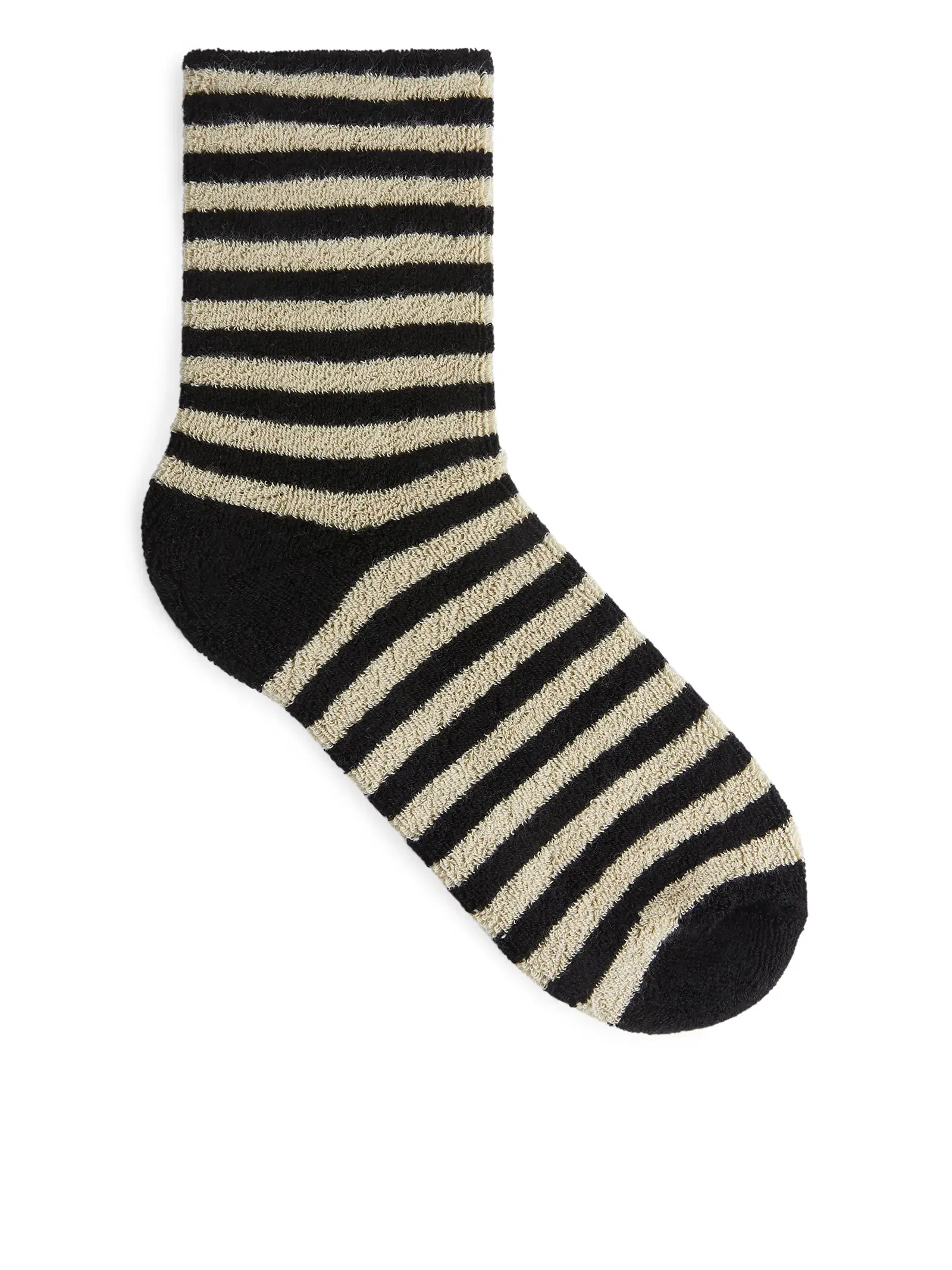ARKET Towelling Socks in Black/Beige | endource