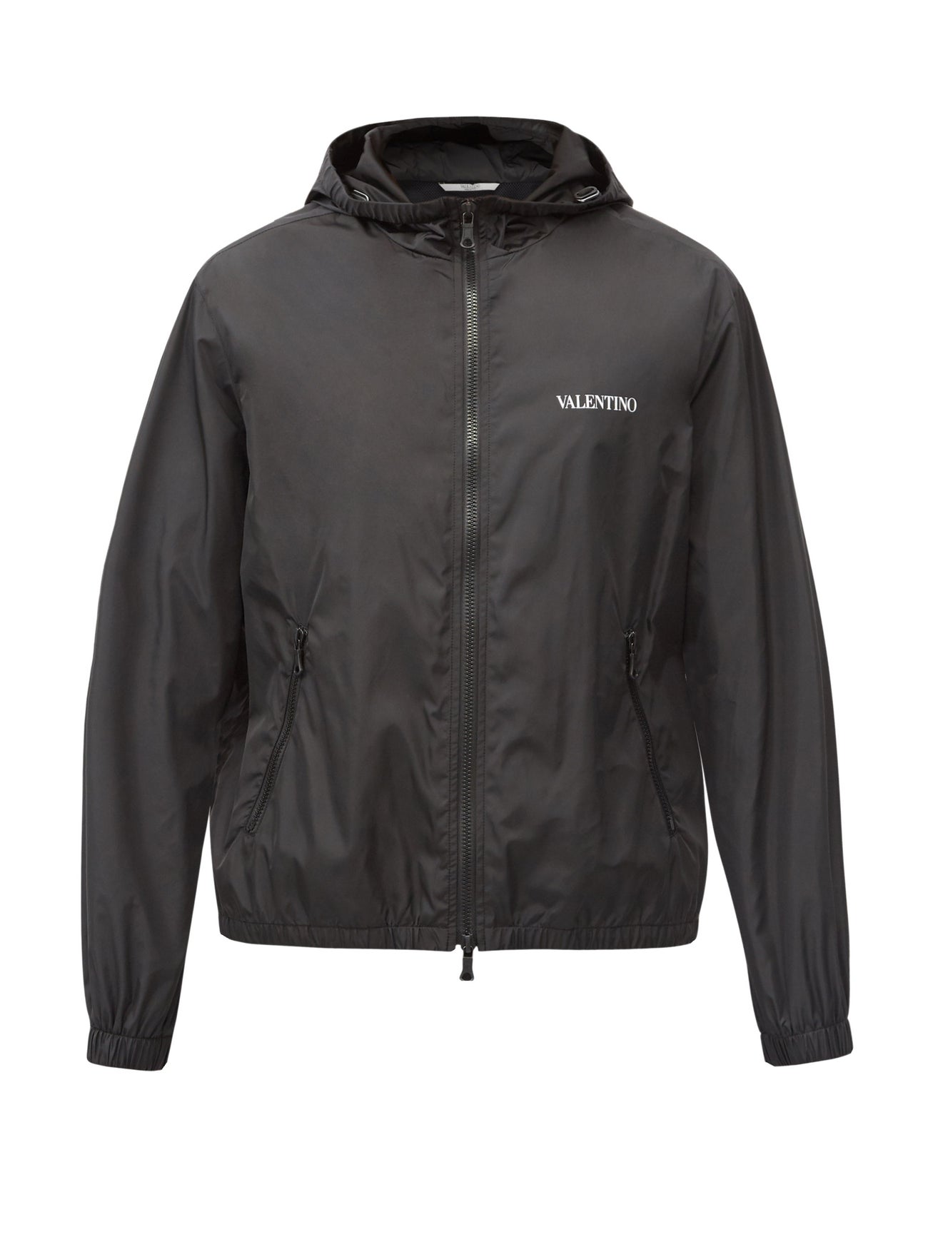 Valentino Hooded Logo-Print Technical Windbreaker Jacket | Endource