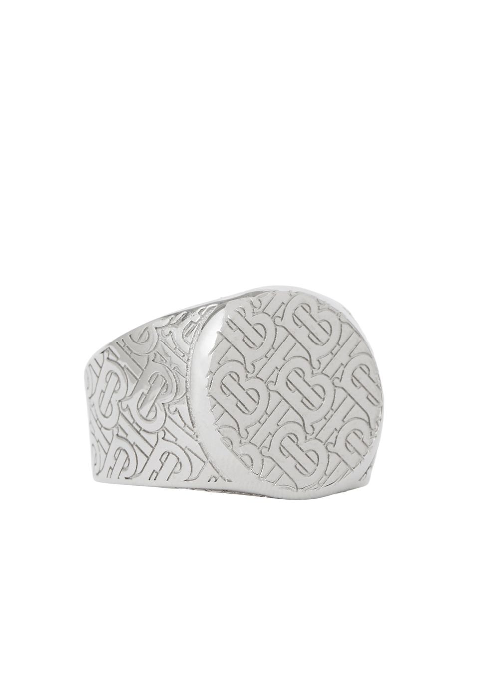 BURBERRY Monogram Motif Palladium-Plated Signet Ring | endource