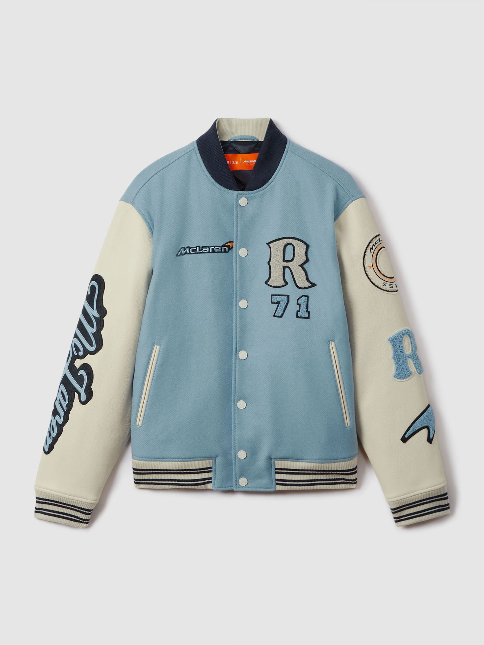 REISS Reiss x McLaren F1 - Jotta Leather Varsity Jacket | endource