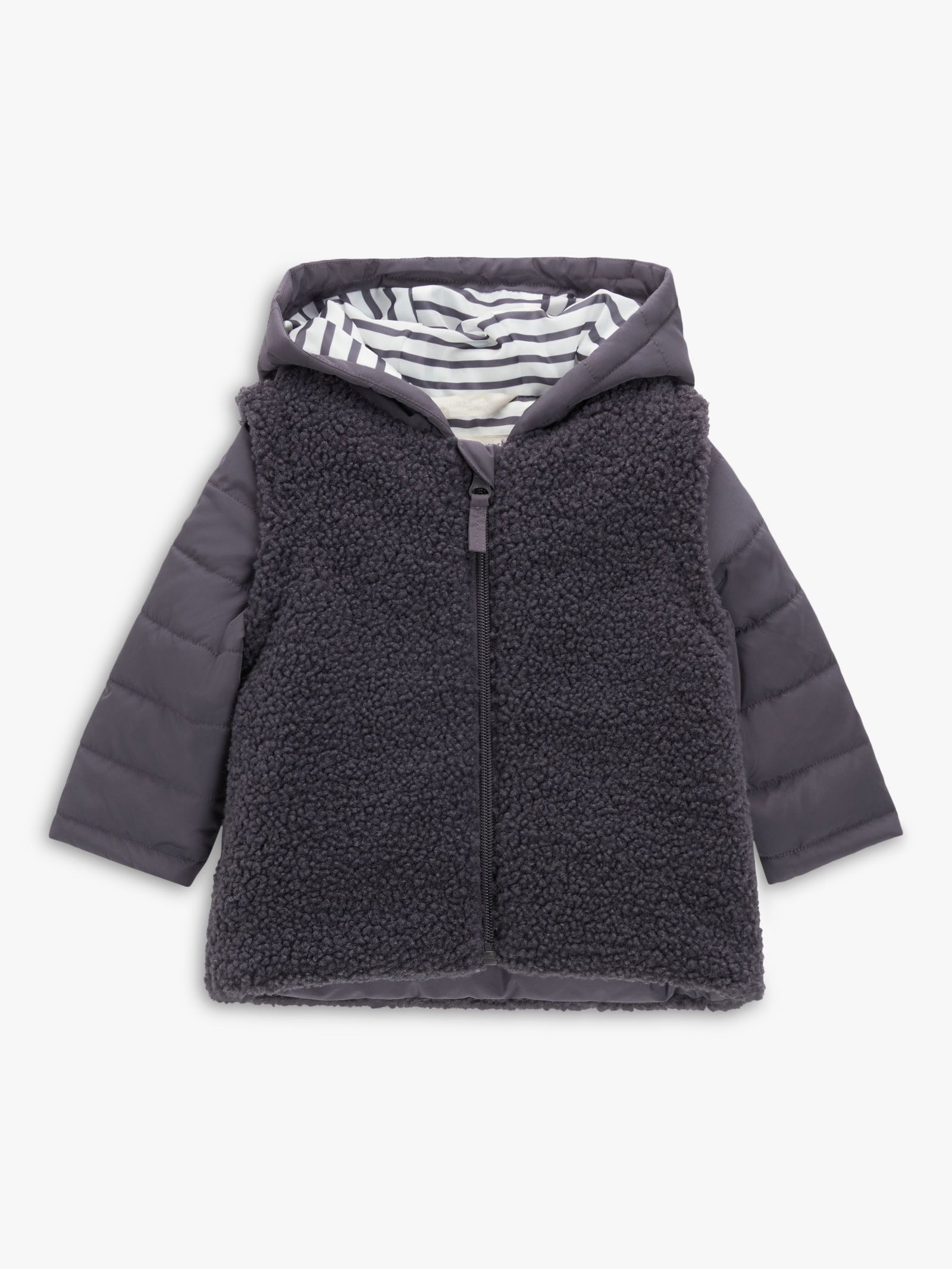 JOHN LEWIS Baby Convertible Borg Jacket in Charcoal | endource