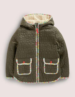 BODEN Quilted Jacket in Khaki Green | endource