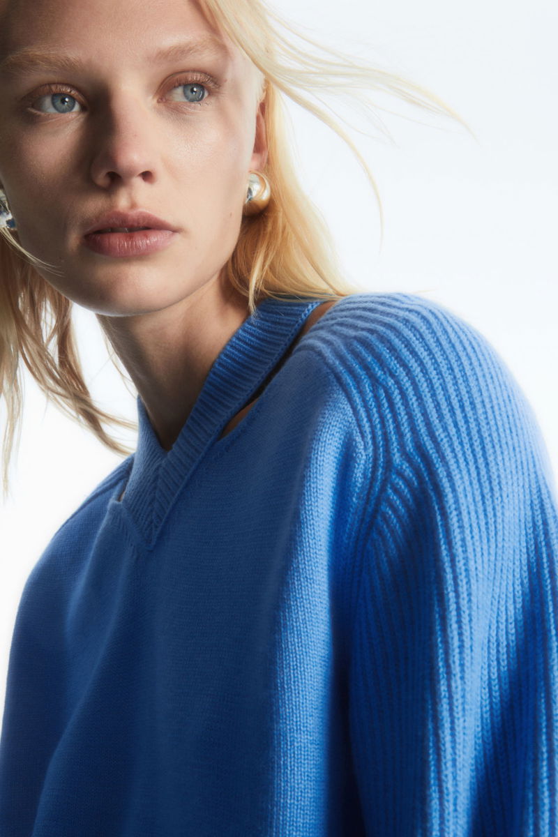 COS Deconstructed Wool Jumper in BLUE | endource