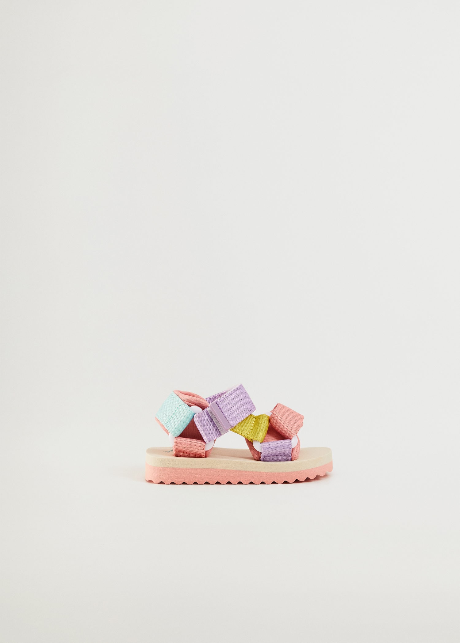 MANGO Velcro Strap Sandal in Pastel Pink | Endource