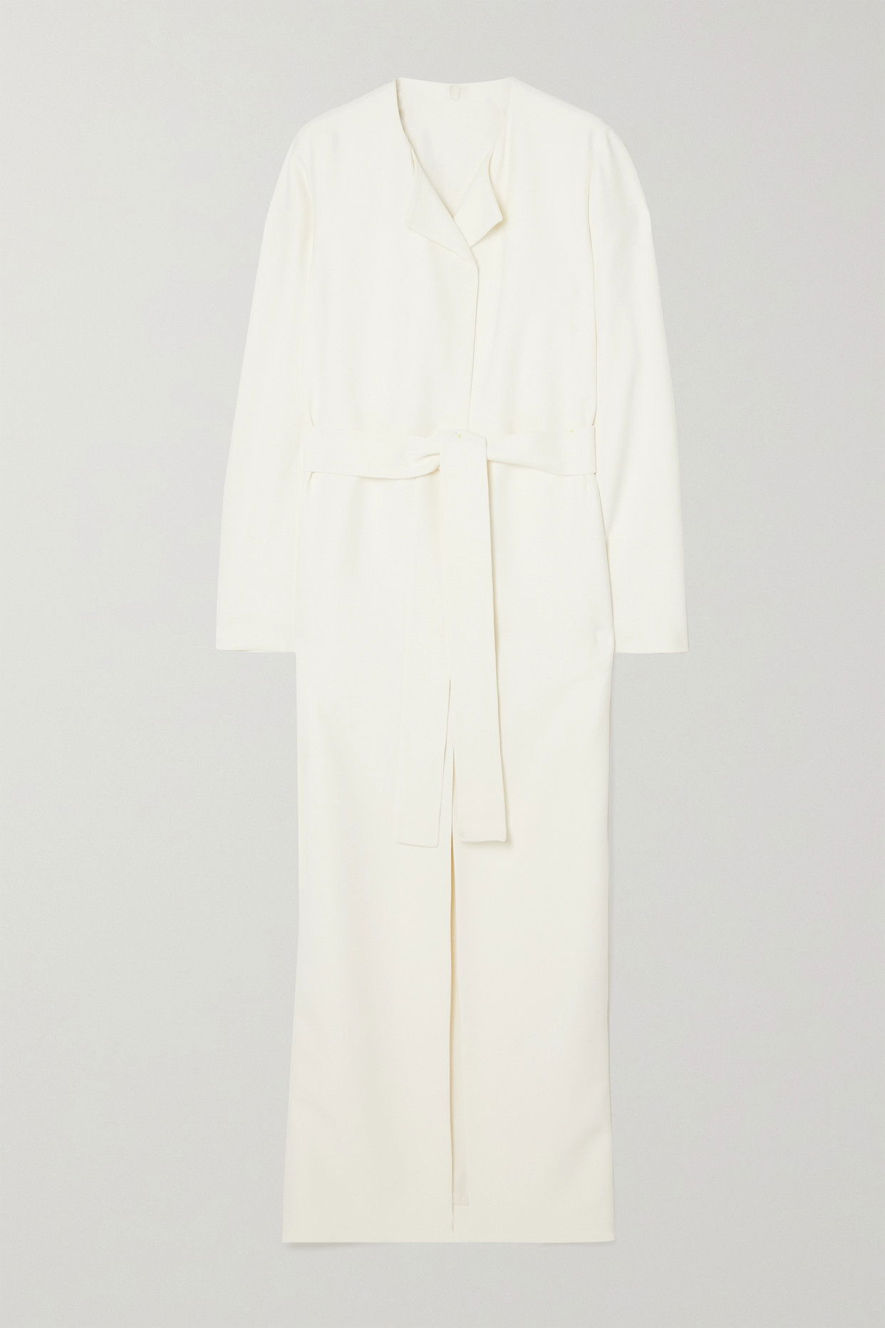 THE ROW Paycen Belted Stretch-Cady Coat in Off-white | Endource