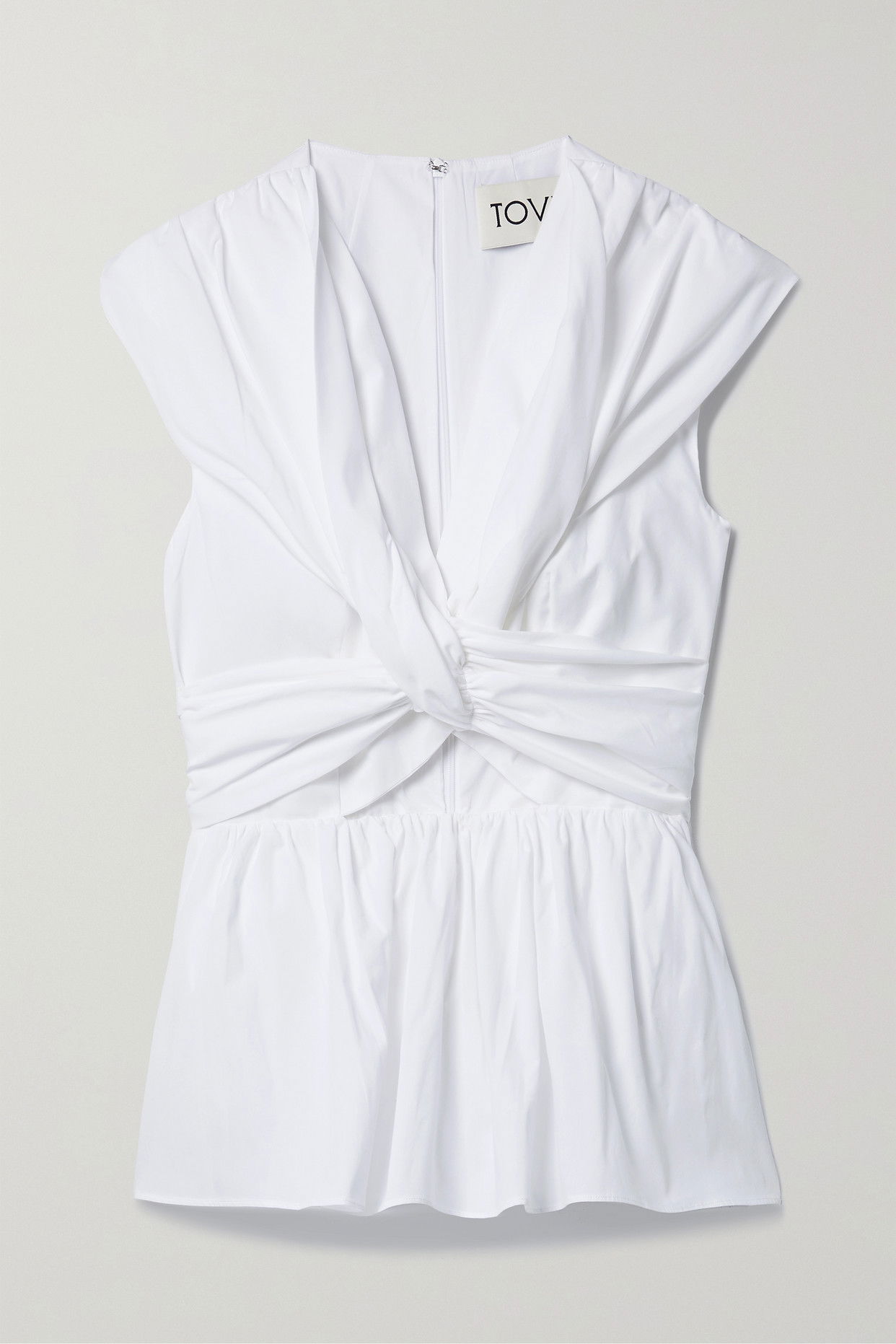 TOVE Leila Twist-Front Cutout Top in White | endource