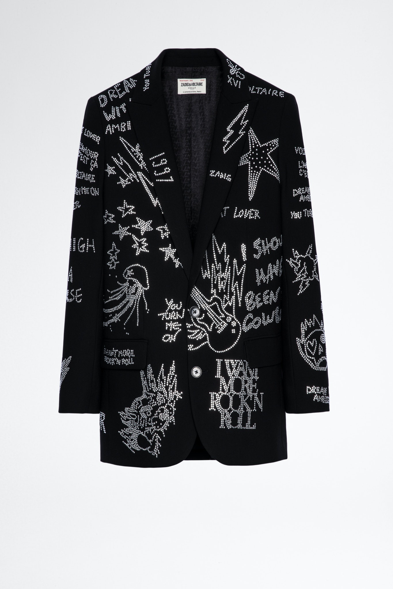 ZADIG & VOLTAIRE Viva Strass Jacket in Black | Endource