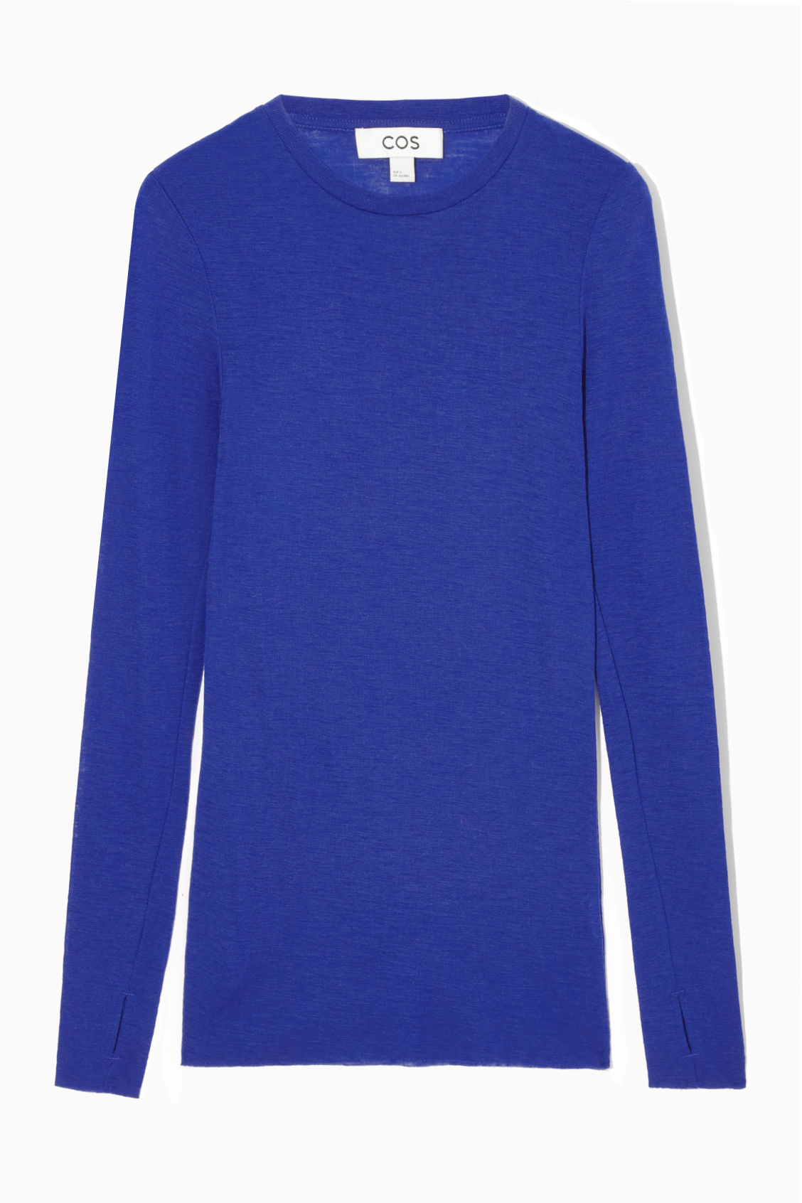 COS Crew-Neck Merino Wool Top in BRIGHT BLUE | Endource