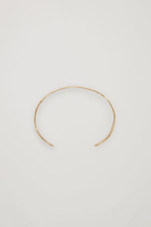COS Gold-Plated Textured Bangle in Gold | Endource
