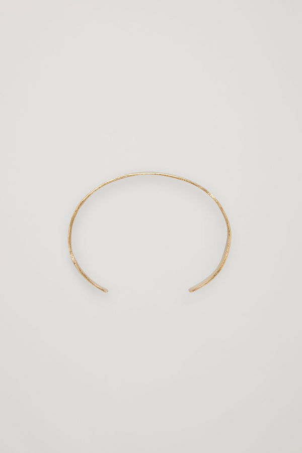COS Gold-Plated Textured Bangle in Gold | Endource