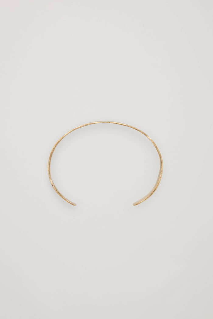 COS Gold-Plated Textured Bangle in Gold | Endource