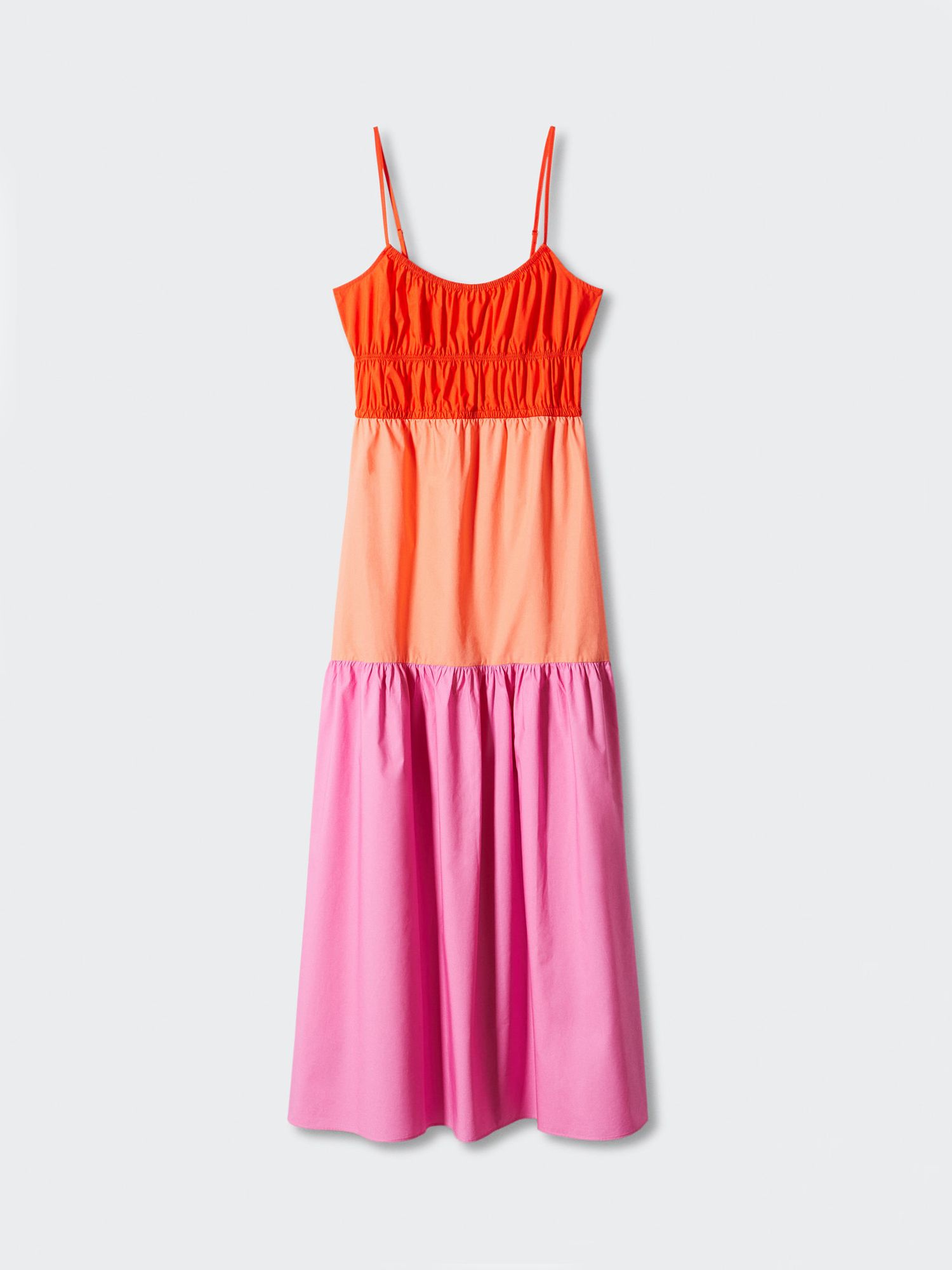 MANGO Tauro Tricolor Tiered Dress | endource