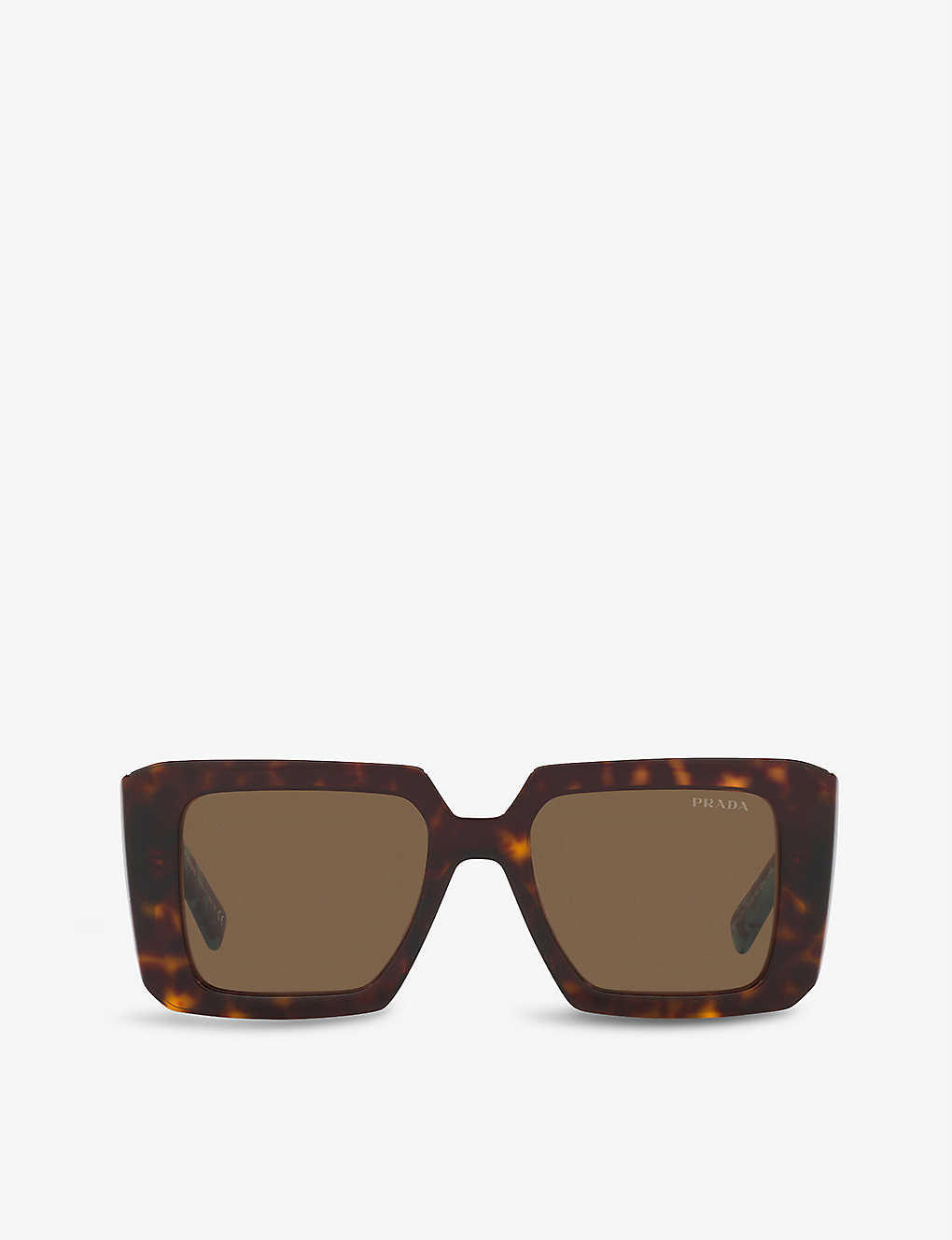 PRADA Square-Frame Tortoiseshell Acetate Sunglasses in BROWN | Endource