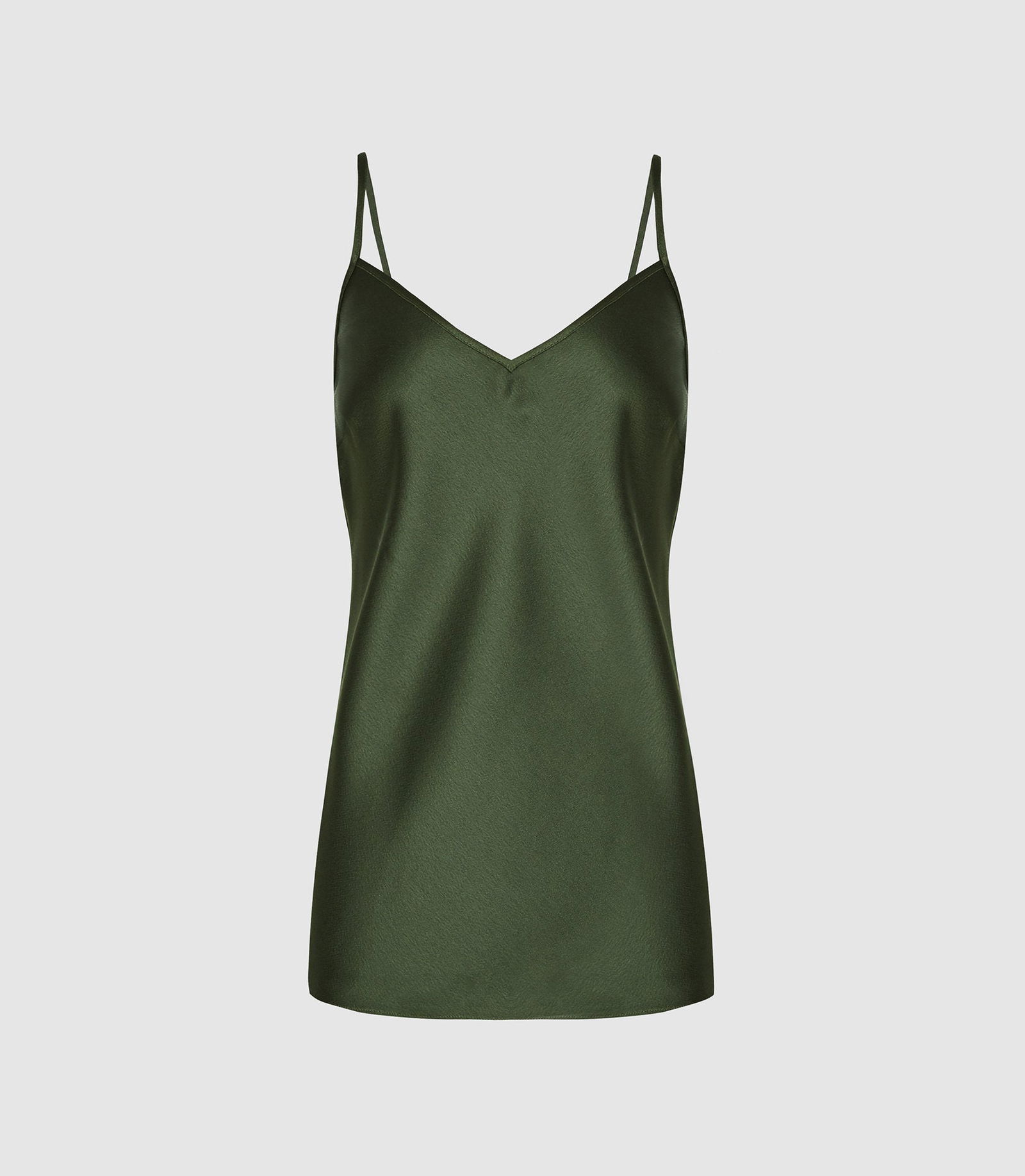REISS Milas Metallic Cami in Green | endource