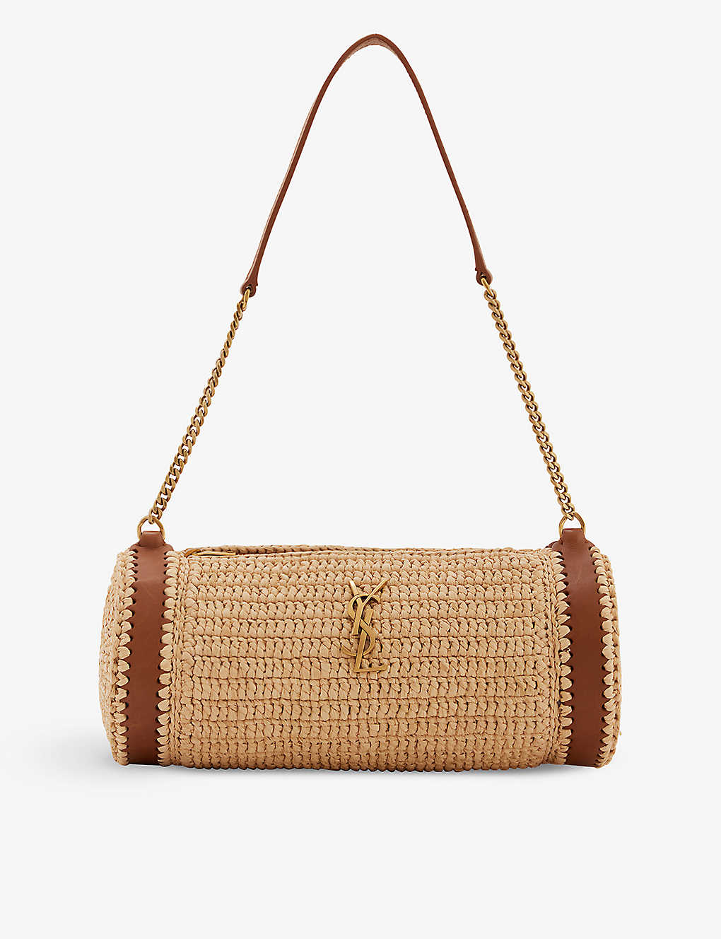 SAINT LAURENT Sade Raffia Shoulder Bag | endource