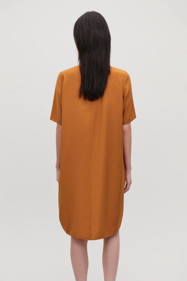 COS Dress with Gathered Hem in Terracotta | endource
