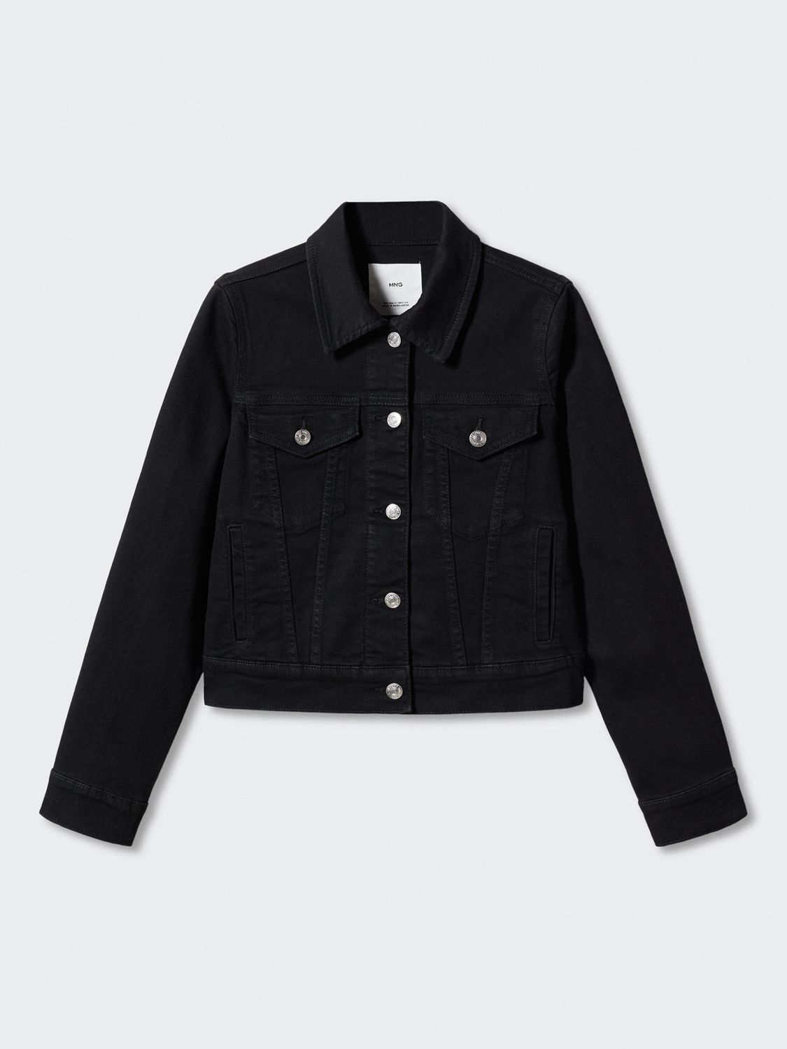 MANGO Vicky Denim Jacket in Black | Endource