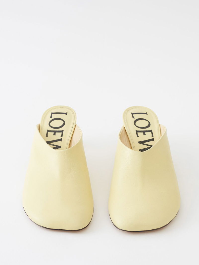 LOEWE Toy 45 Leather Mules in Yellow | Endource