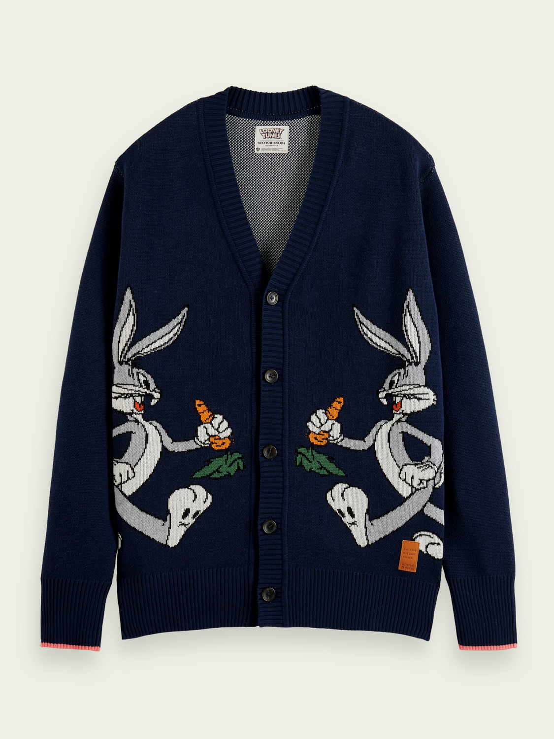 SCOTCH & SODA Looney Tunes x Scotch & Soda - Embroidered Cardigan in Night | Endource