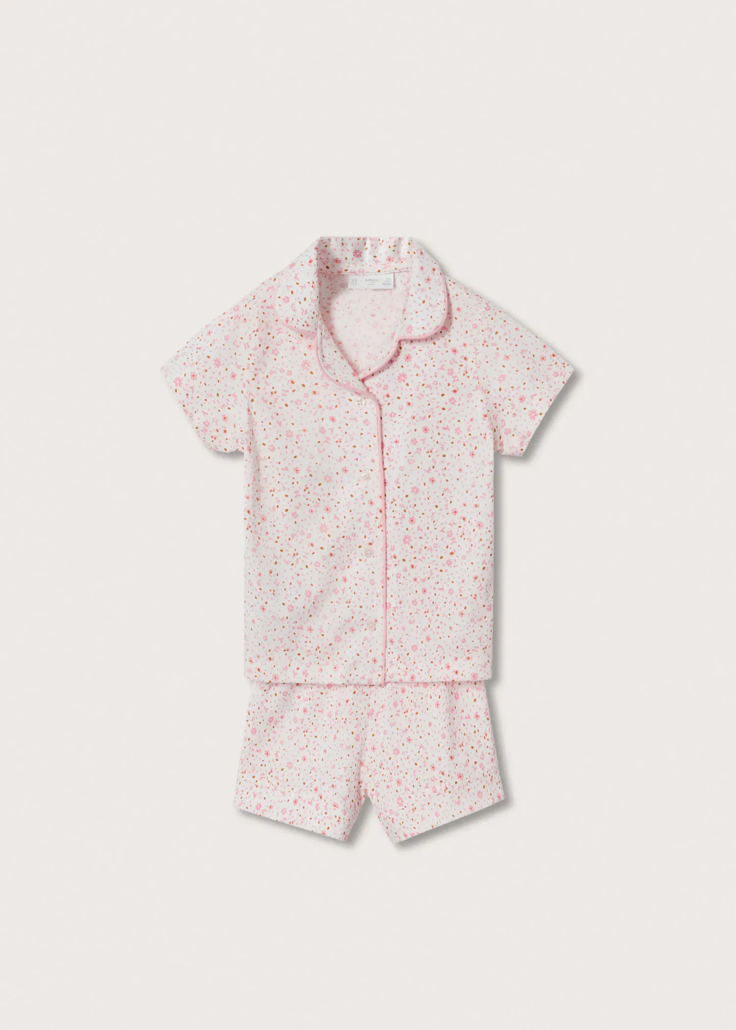 MANGO Floral Cotton Pajamas in Off White | endource
