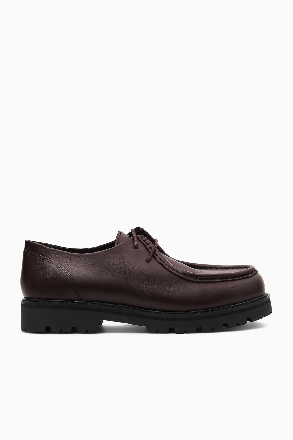 COS Chunky Leather Chukka Shoes in DARK BROWN | endource