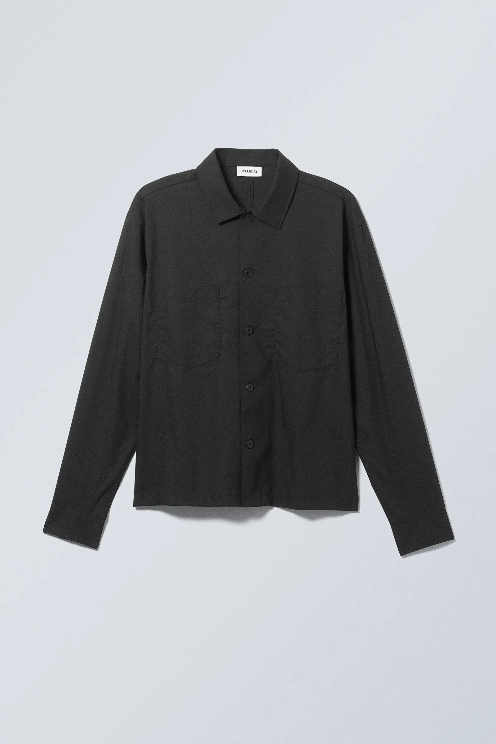 WEEKDAY Milan Relaxed Workwear Shirt in Black | endource