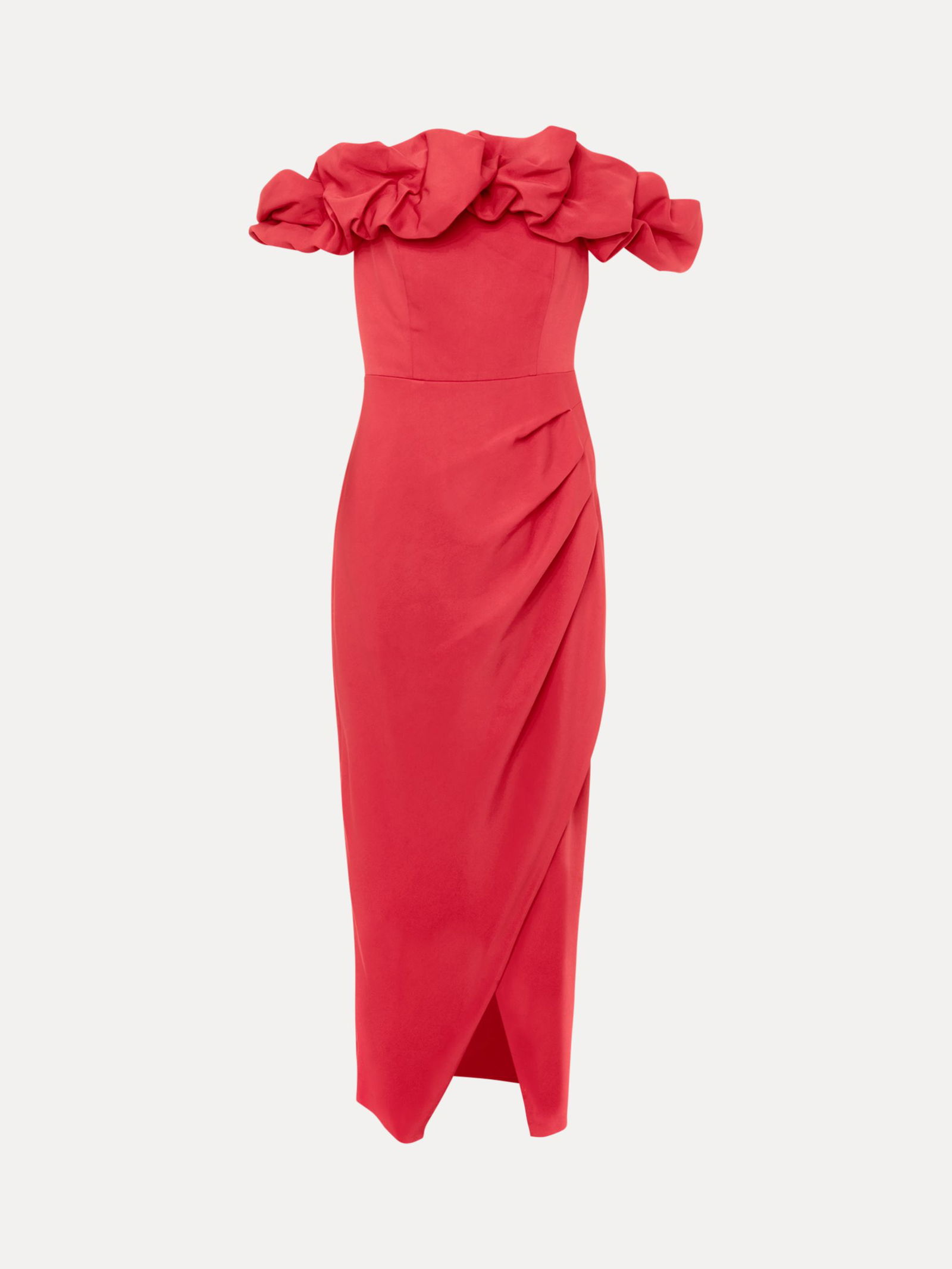PHASE EIGHT Mallory Off The Shoulder Midi Dress in Raspberry | endource