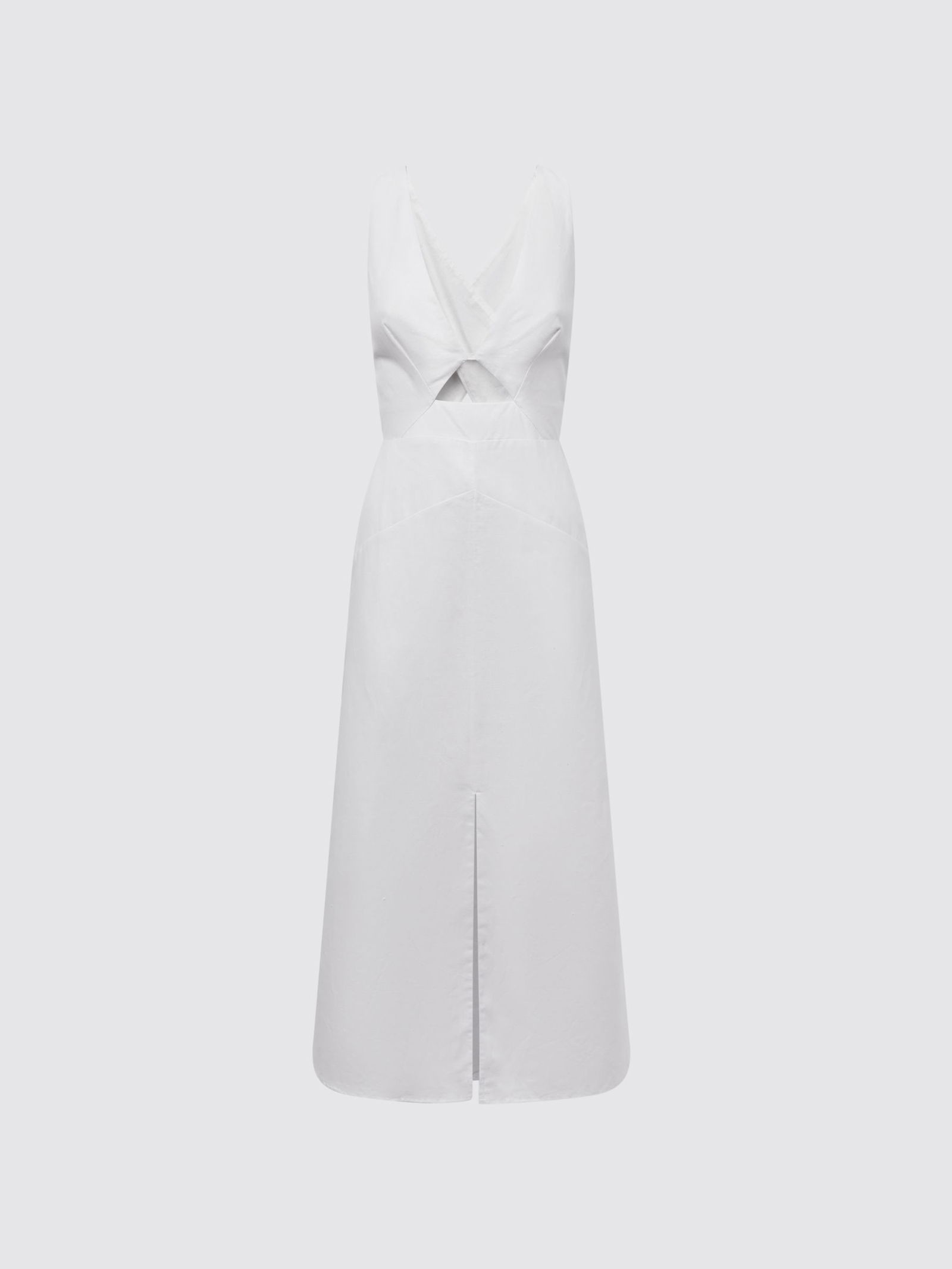 REISS Rhoda Cotton-Linen Midi Dress | endource