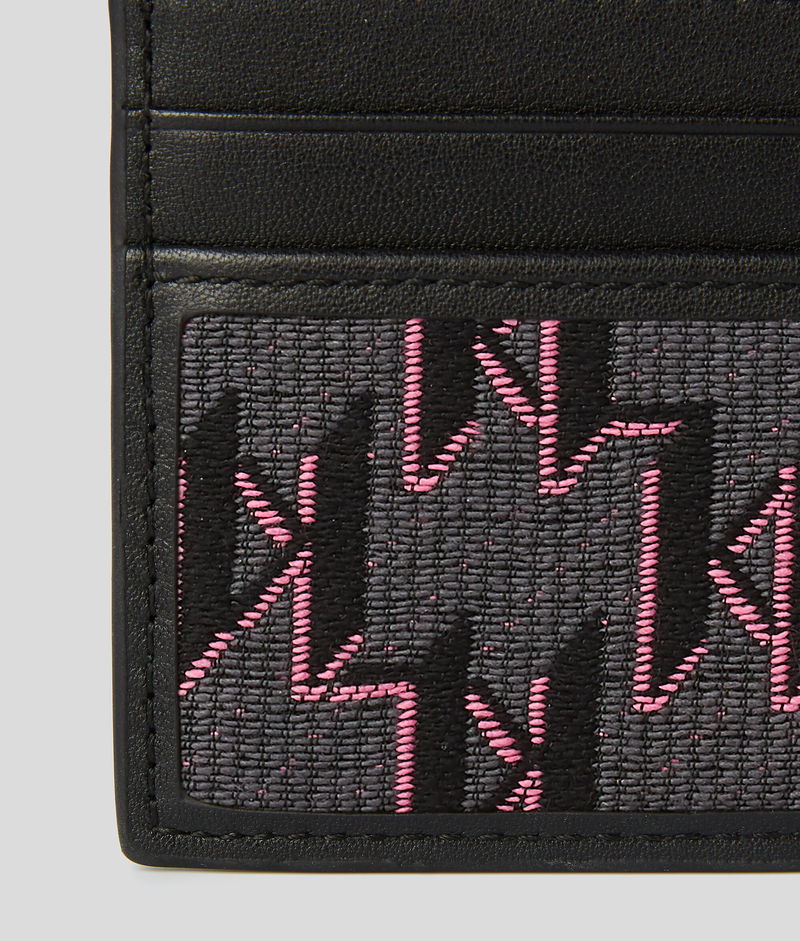 KARL LAGERFELD Monogram Cardholder in Pink Multi | endource