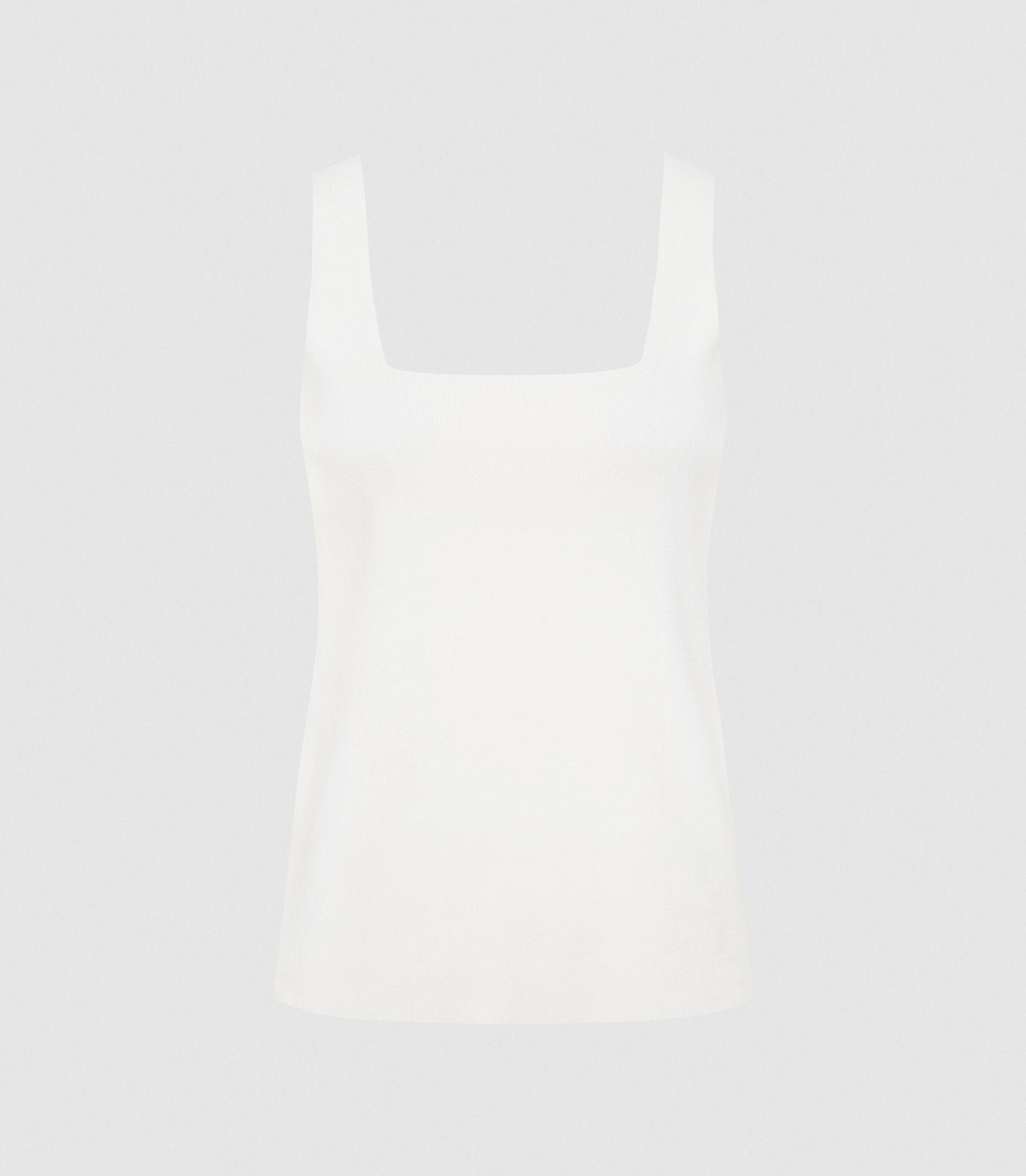 REISS Devon Square Neck Vest Top in White | Endource