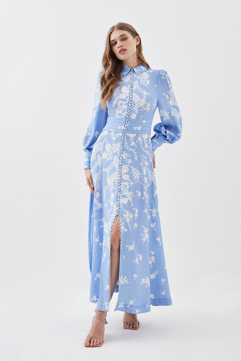 KAREN MILLEN Karen Millen x Lydia Millen - Tall Placement Floral Maxi ...