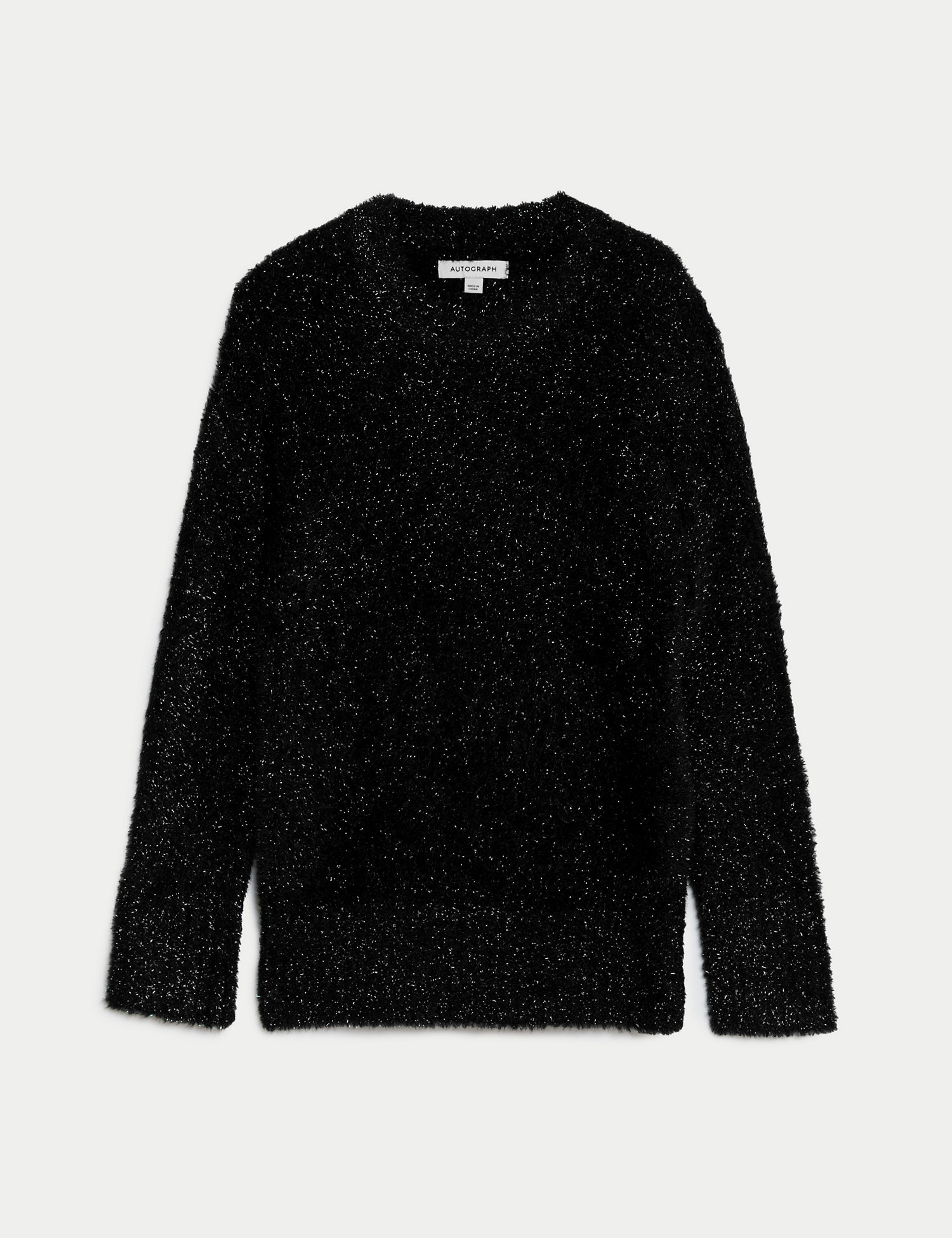 AUTOGRAPH Sparkly Crew Neck Jumper in Black Mix | endource
