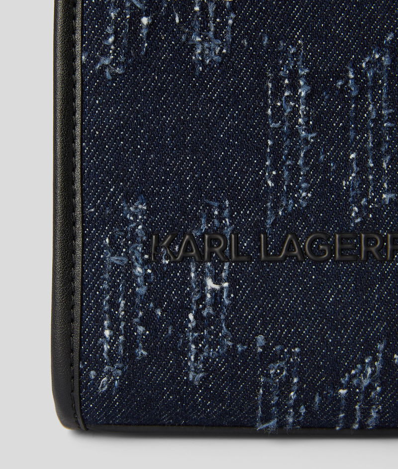 KARL LAGERFELD K/Skuare Denim Phone Pouch in Denim | Endource