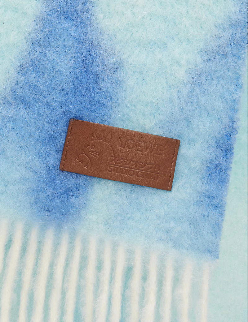 LOEWE Loewe x Howl's Moving Castle - Calcifer Scarf in BLUELIGHTBLUE ...