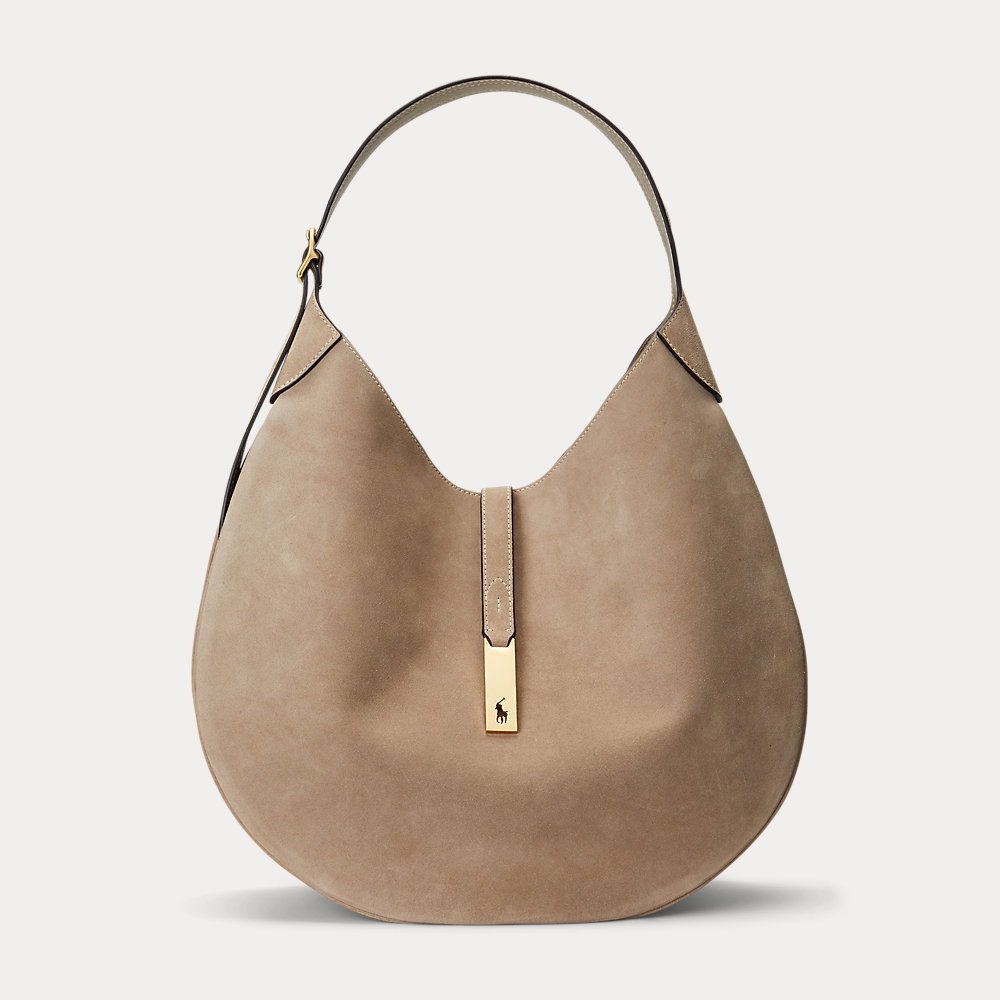 POLO RALPH LAUREN Polo ID Suede Large Shoulder Bag | endource