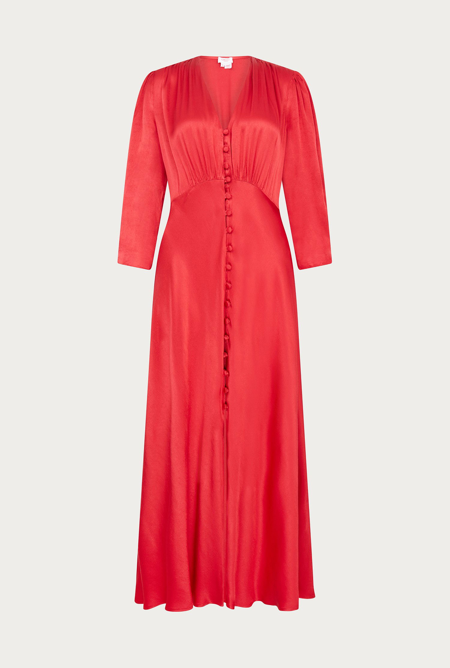 GHOST Madison Satin Midi Dress | endource