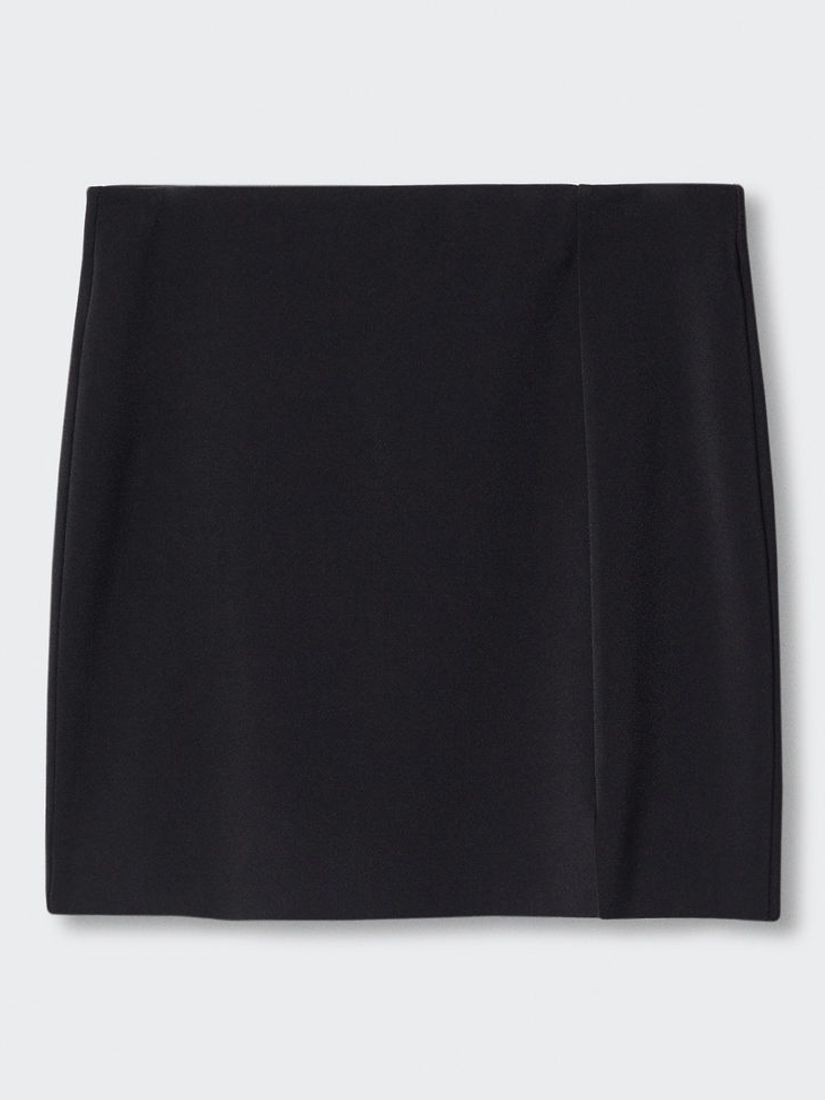 MANGO Ram Side Slit Mini Skirt in Black | endource