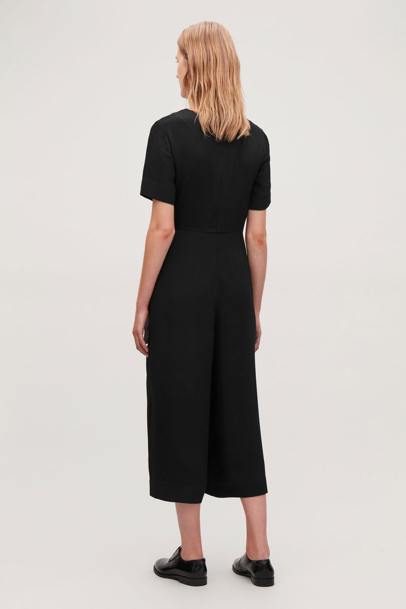 COS Bow-Tie Jumpsuit in Black | endource