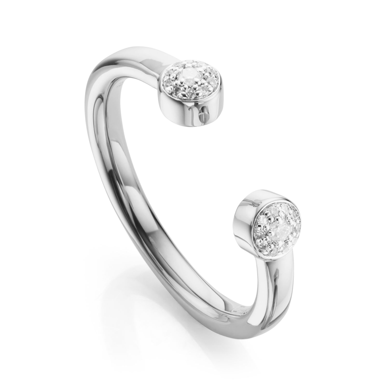 MONICA VINADER Fiji Tiny Button Diamond Ring in Sterling Silver | endource